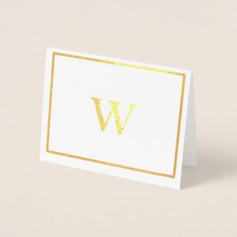 Real Gold Foil Monogram Note Cards | Zazzle