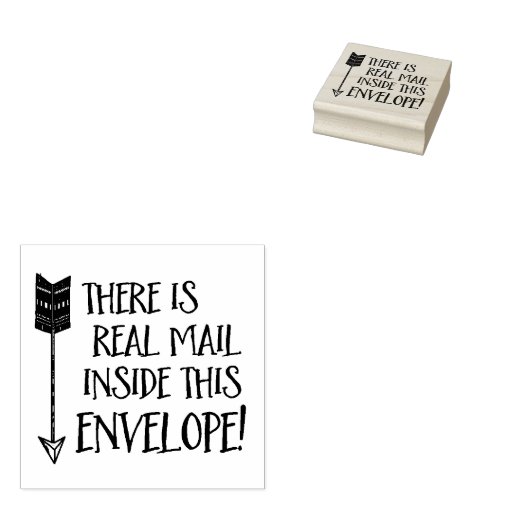 Real Mail Inside Envelope Art Rubber Stamp | Zazzle