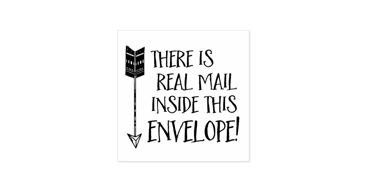 Real Mail Inside Envelope Art Rubber Stamp | Zazzle
