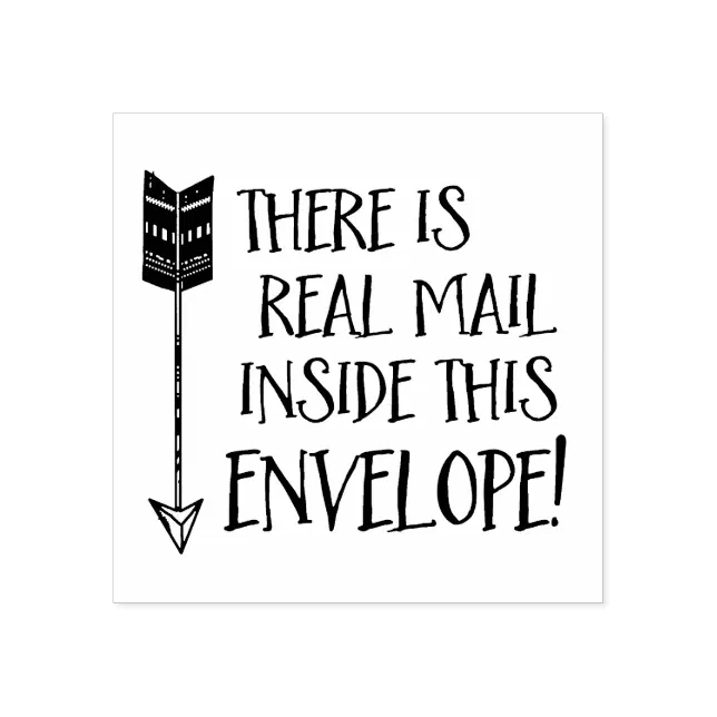 Real Mail Inside Envelope Art Rubber Stamp | Zazzle