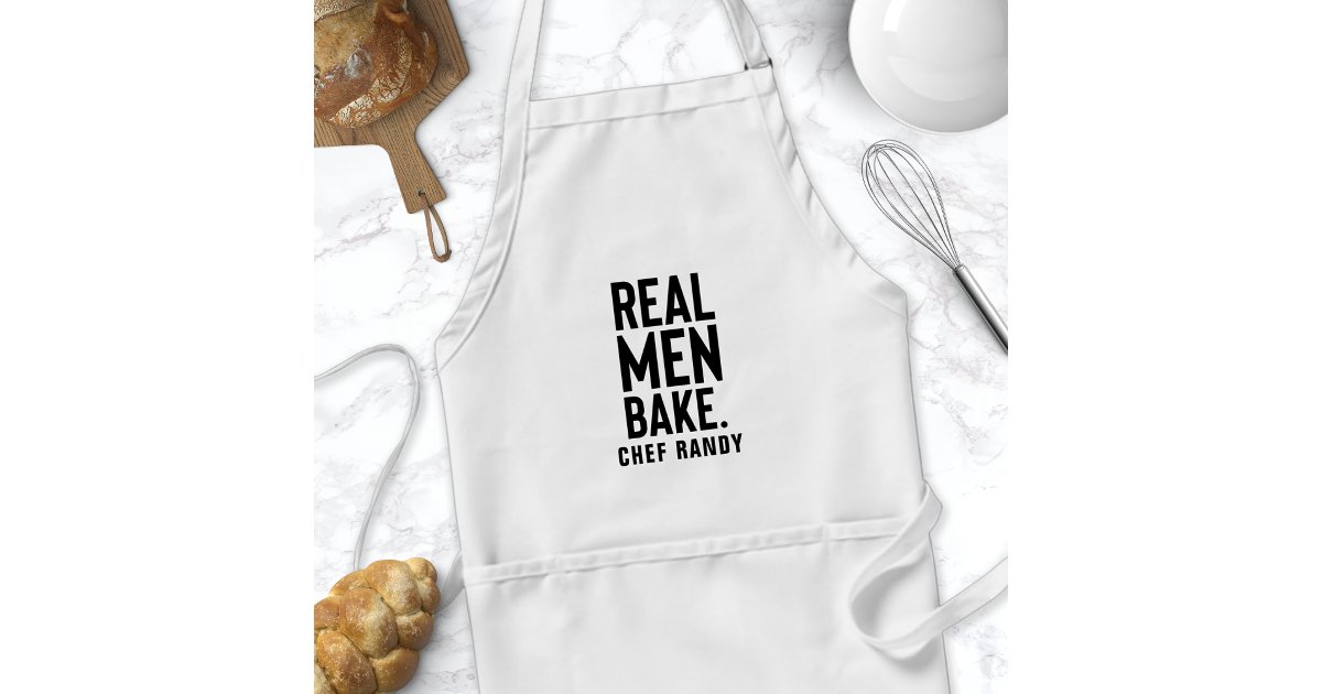 Real Men Bake Personalized Baking Apron For Men | Zazzle