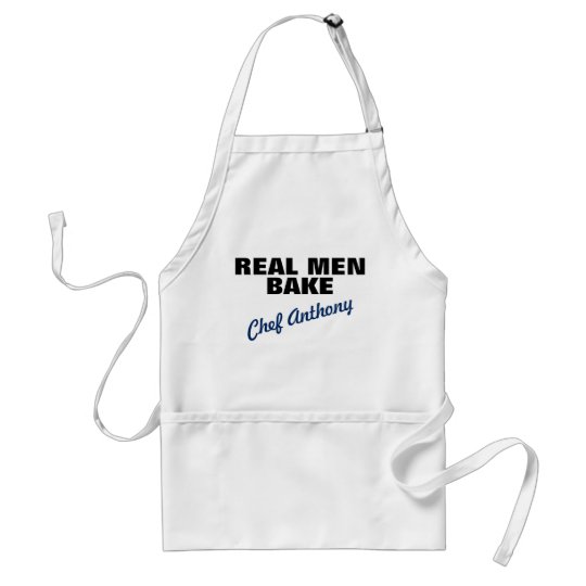 Real Men Bake Personalized Standard Apron | Zazzle.com