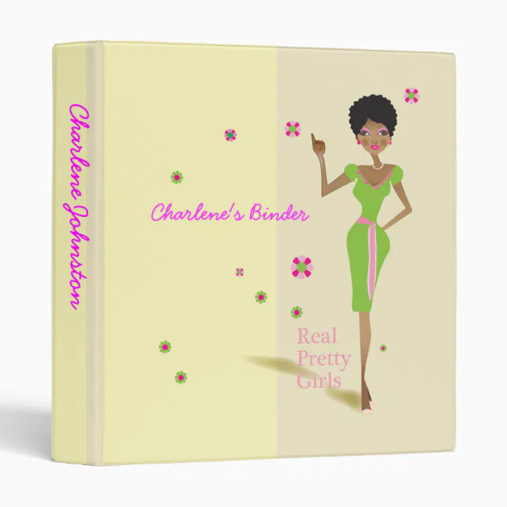 Real Pretty Pink and Green Sorority Life Binder | Zazzle
