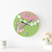 Real Pretty Pink illustration Large Clock | Zazzle