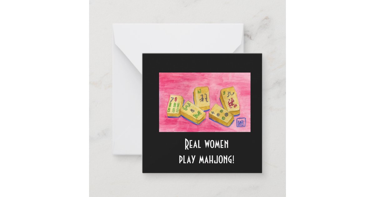 Real Women Play Mahjong Note Card | Zazzle