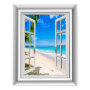 Realistic 3D Beach Scene Fake Window View Poster | Zazzle