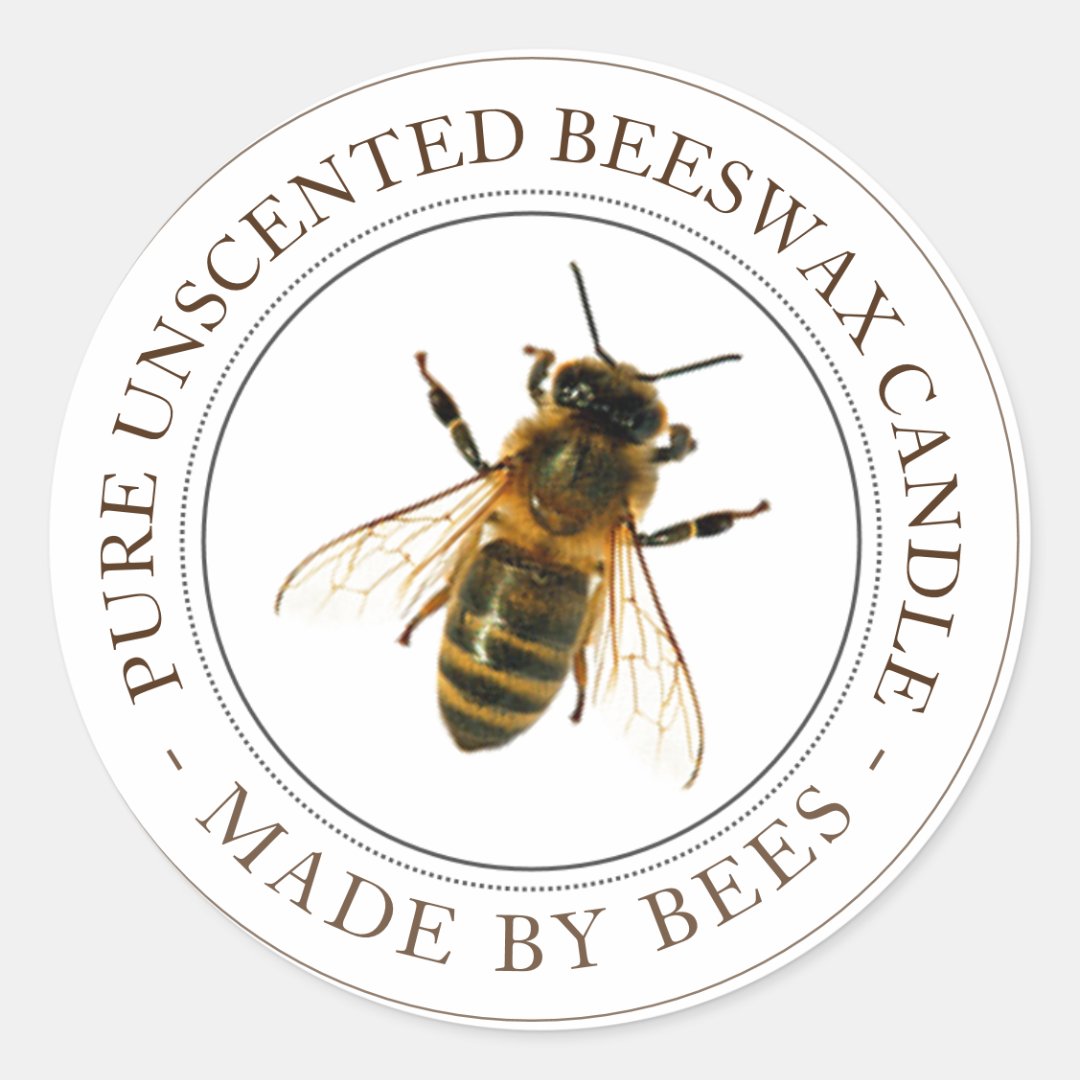 Realistic Bee Beeswax Candle Editable Label | Zazzle