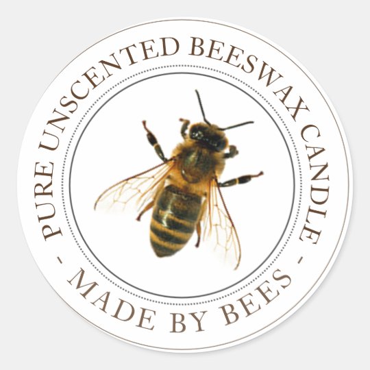 Realistic Bee Beeswax Candle Editable Label | Zazzle.com
