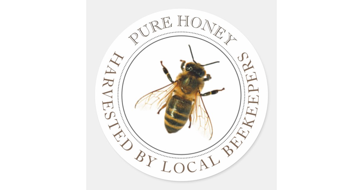 Realistic Bee Local Honey Label | Zazzle