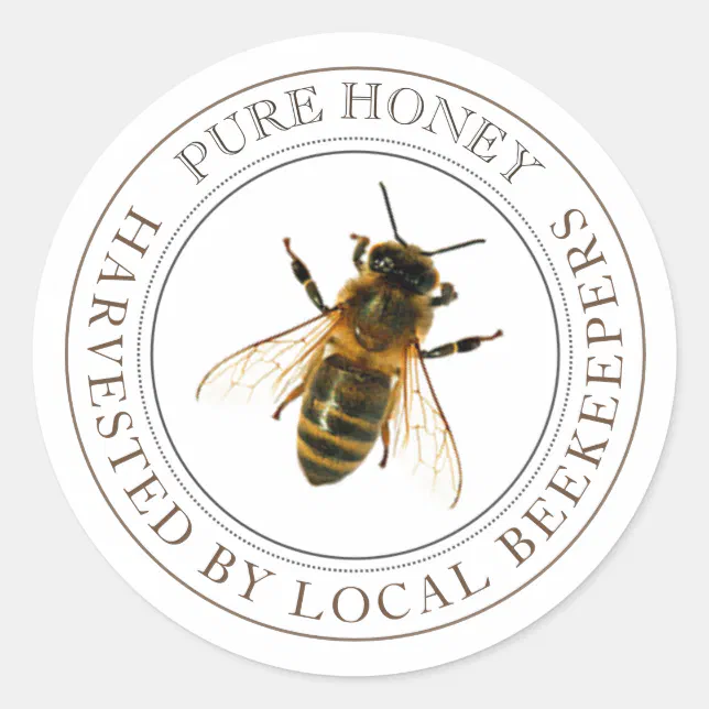 Realistic Bee Local Honey Label | Zazzle