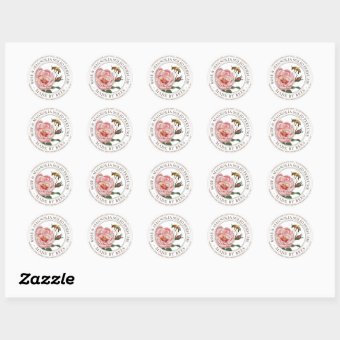Realistic Bee & Rose Solid Perfume Editable Label | Zazzle