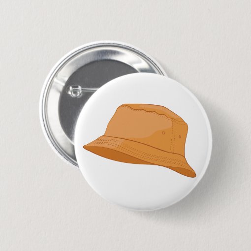 Realistic Bucket Hat Button | Zazzle