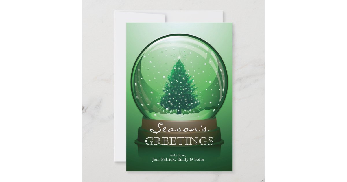 Realistic Christmas Snow Globe Holiday Card | Zazzle