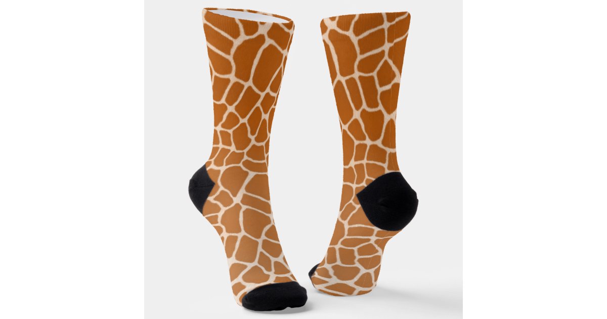 Realistic Giraffe Markings Funny Animal Legs Socks | Zazzle