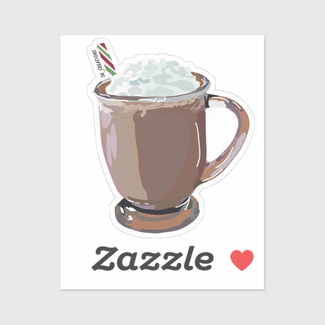 Realistic Hot Chocolate In A Glass Sticker | Zazzle