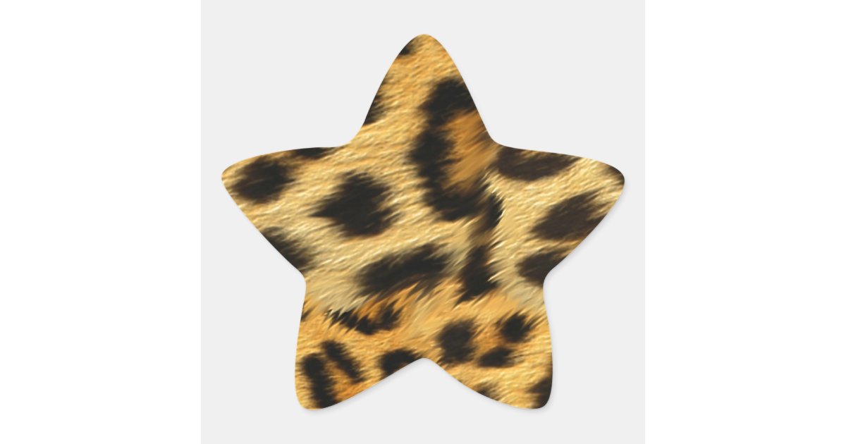 Realistic leopard fur print accessories - trendy star sticker | Zazzle