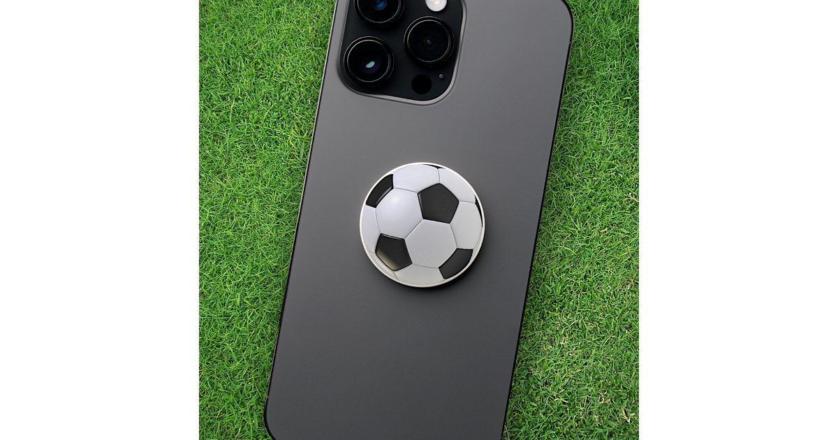 Realistic Looking Soccerball Leather Pattern PopSocket | Zazzle