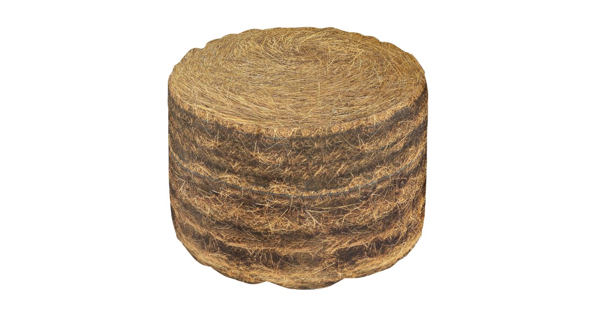Realistic Round Hay Bale Pouf | Zazzle