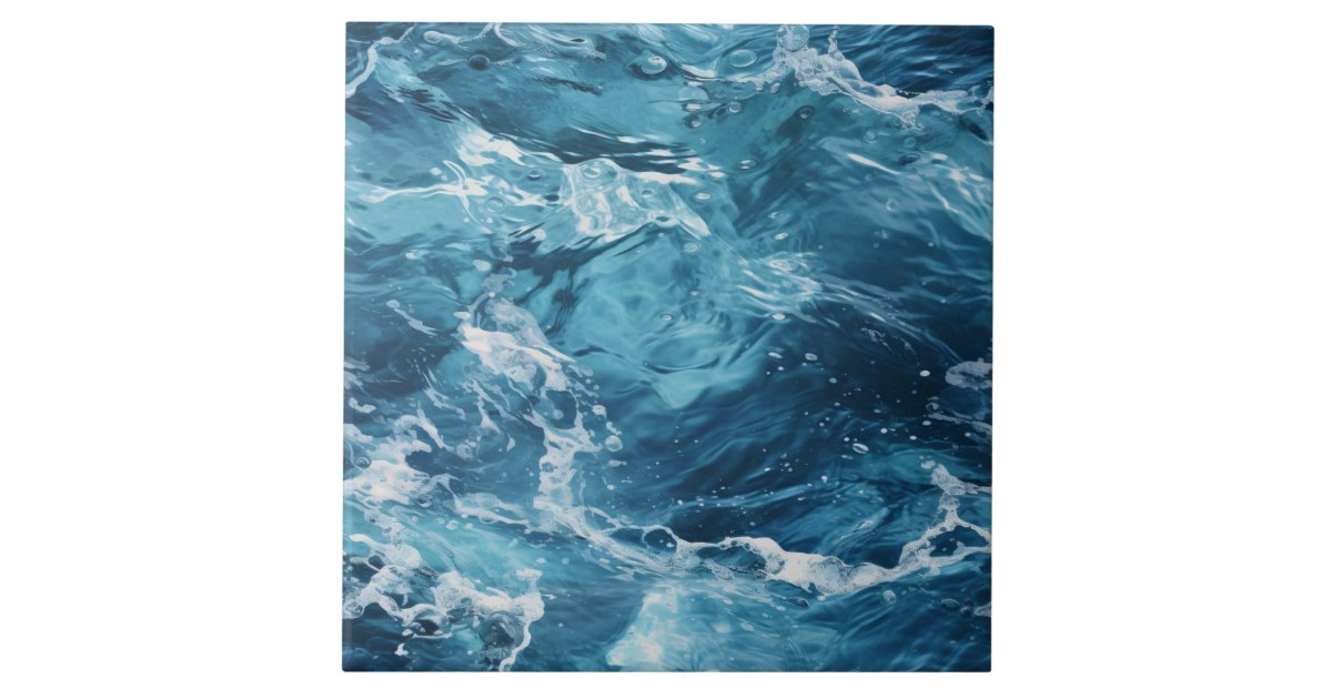 Realistic Sea Waves, Repeatable, Oceanic Design Ceramic Tile | Zazzle