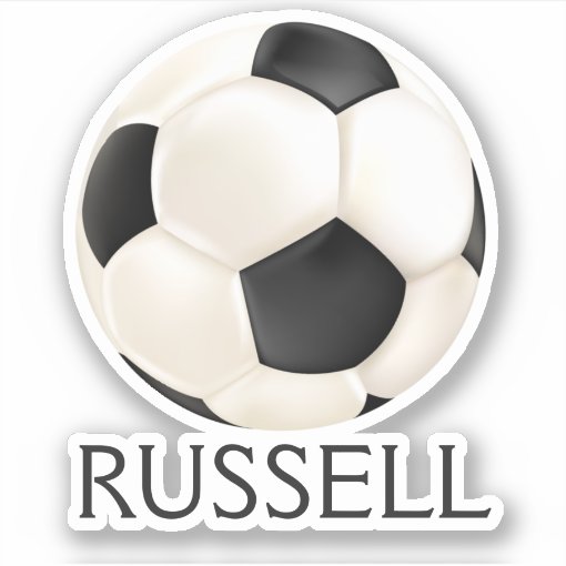 Realistic Soccer Ball Name Sticker | Zazzle