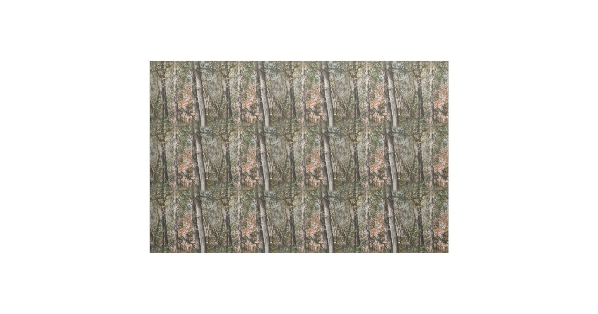 Realistic Tree Camouflage Pattern Print Brown Fabric | Zazzle