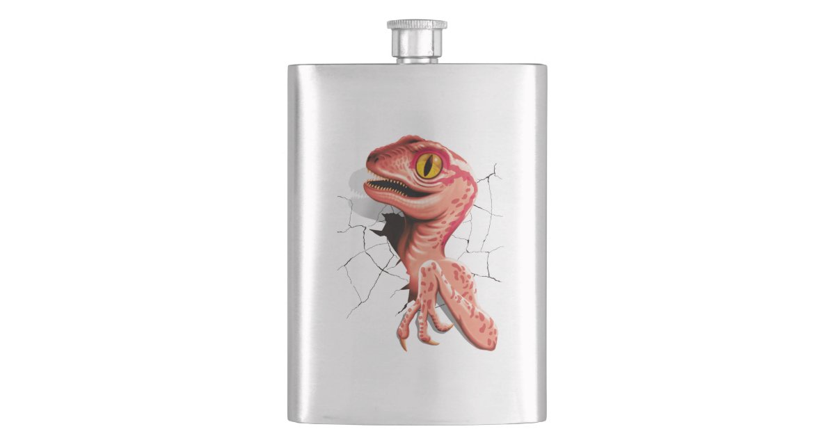 Realistic Velociraptor Dinosaur Hatching Flask | Zazzle
