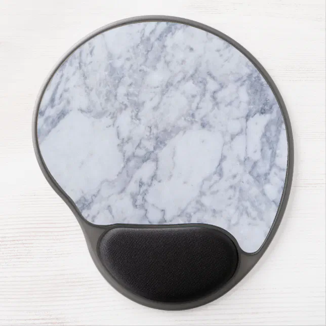 Realistic White Faux Marble Stone Pattern Gel Mouse Pad | Zazzle