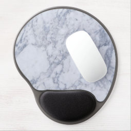 Realistic White Faux Marble Stone Pattern Gel Mouse Pad | Zazzle