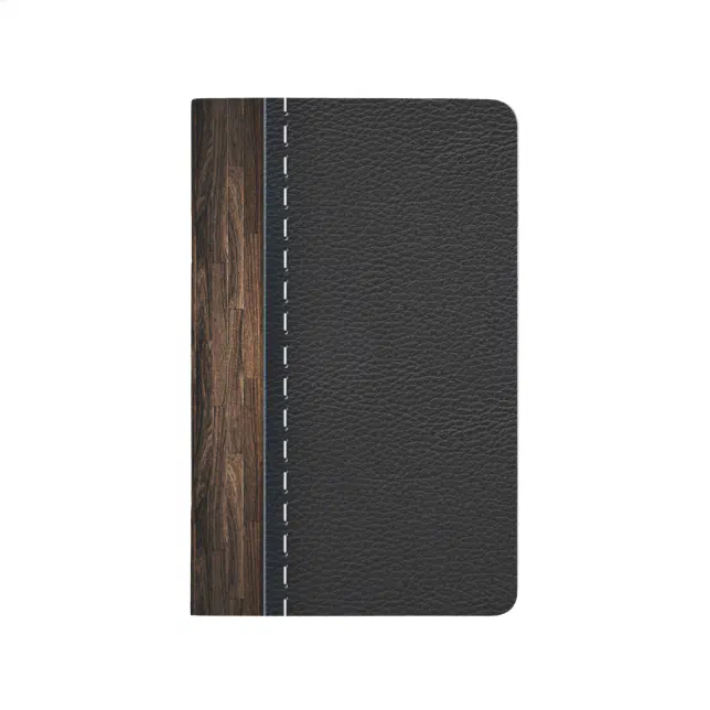 Realistic Wood and Stitched Leather Texture Journal | Zazzle