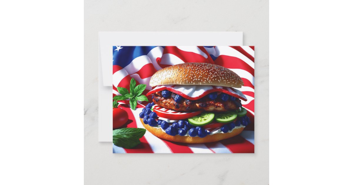 Really Tasty American Burger Postcard | Zazzle