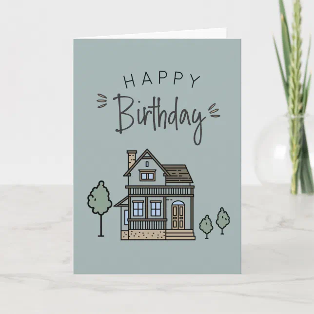 Realtor Client House Happy Birthday Card | Zazzle