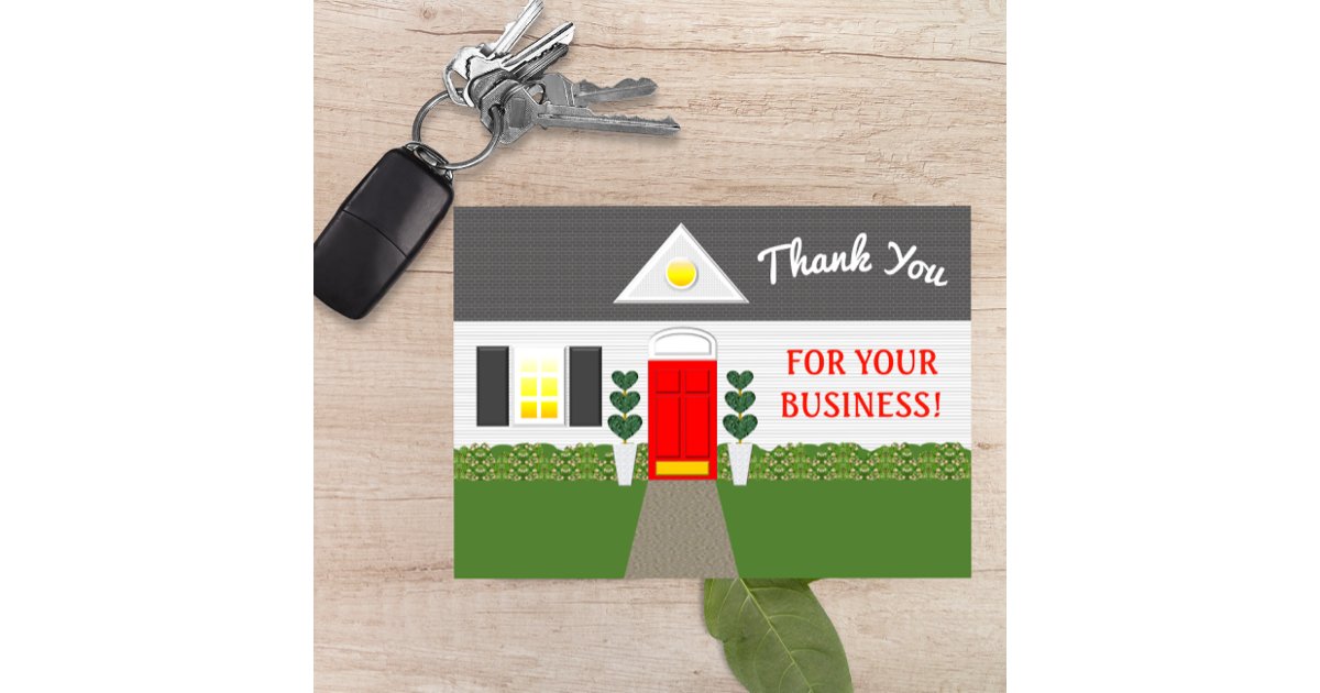 Realtor Cute House Thank You Card | Zazzle