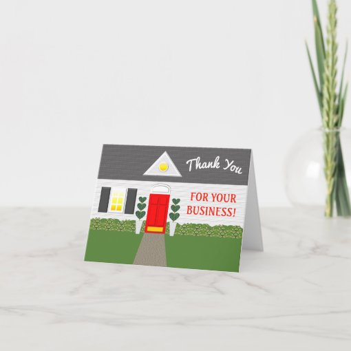 Realtor Cute House Thank You Card | Zazzle