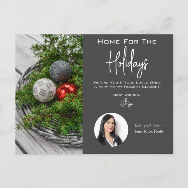 Realtor Holiday Greetings Postcard | Zazzle