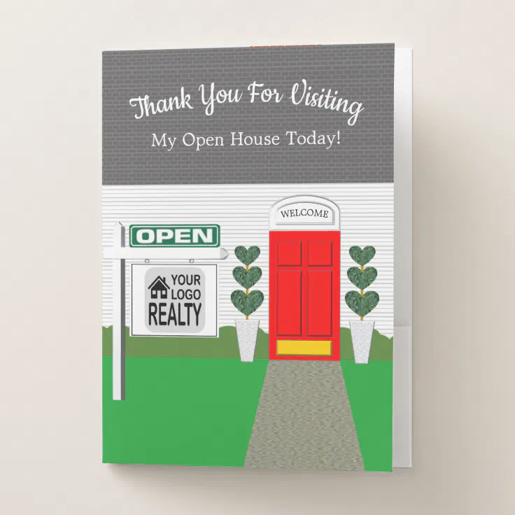 Realtor House Facade Open House Sign Pocket Folder | Zazzle