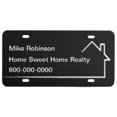 Realtor House Symbol Promotional License Plate | Zazzle