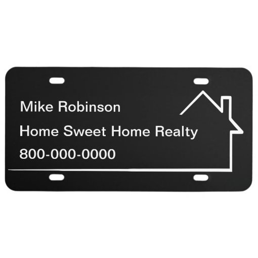 Realtor House Symbol Promotional License Plate | Zazzle