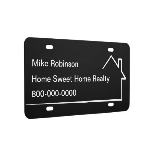 Realtor House Symbol Promotional License Plate | Zazzle