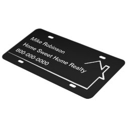 Realtor House Symbol Promotional License Plate | Zazzle