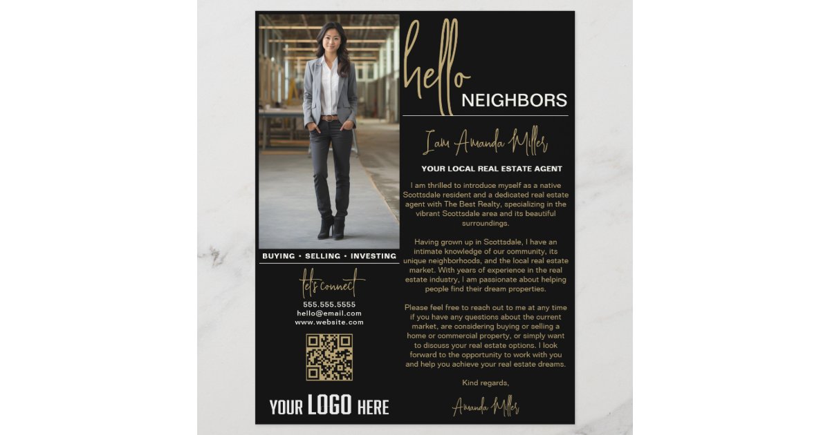 Realtor Introduction Real Estate Farming Letter Flyer | Zazzle