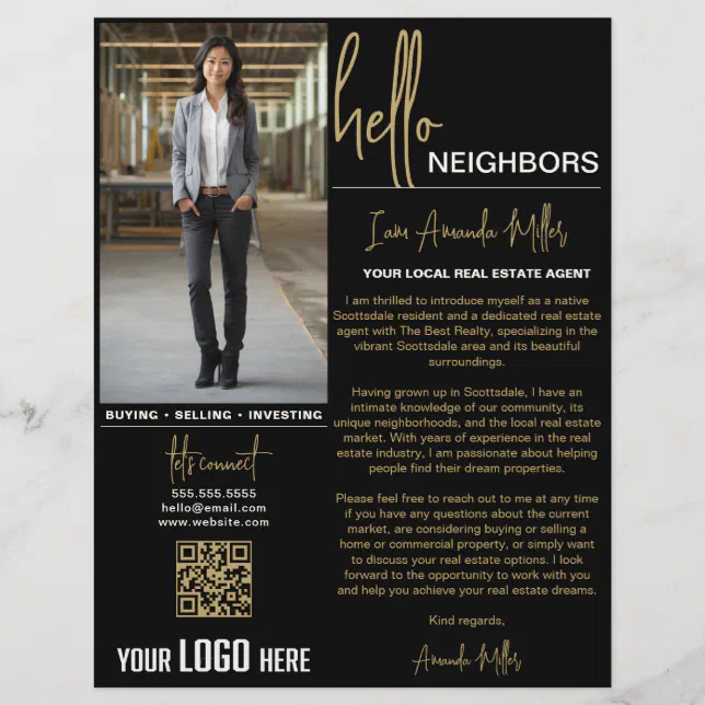 Realtor Introduction Real Estate Farming Letter Flyer | Zazzle