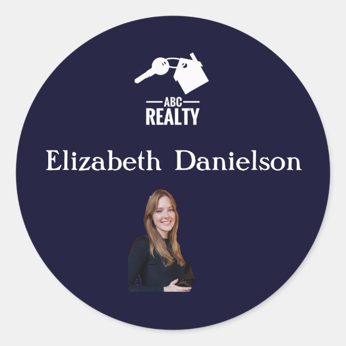 Realtor Logo and Photo Circular Sticker | Zazzle.com