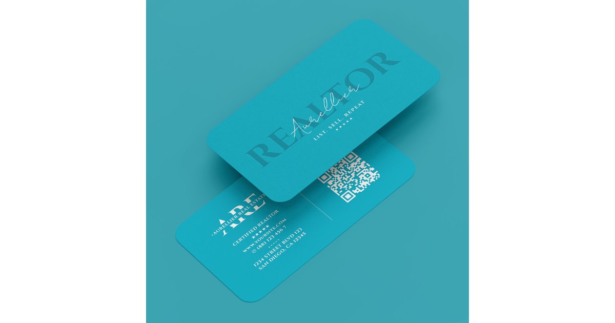 Realtor Mortgage Azure Sky Blue Modern Business Card | Zazzle