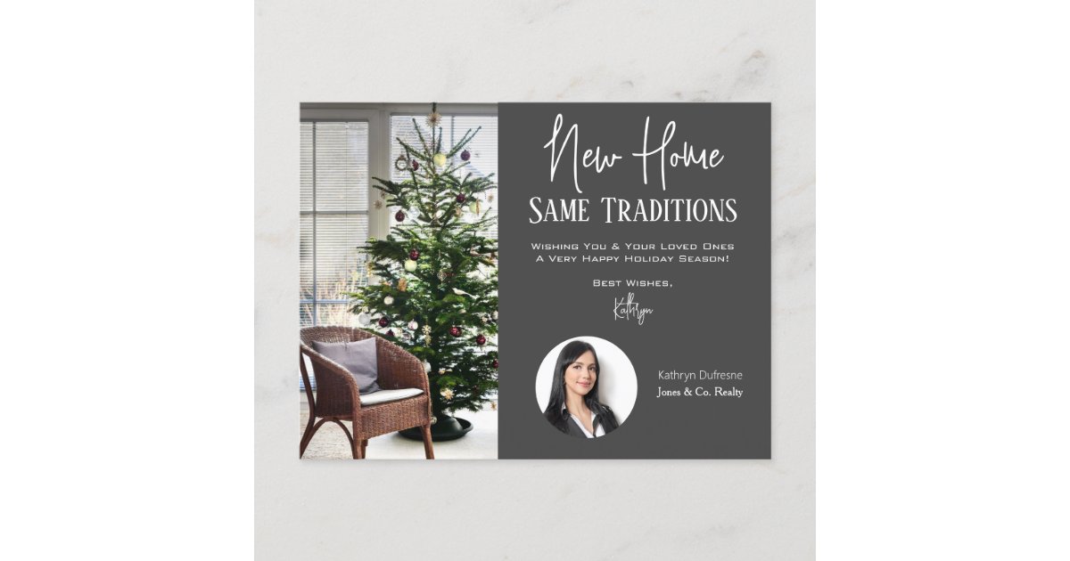 Realtor New Home Holiday Greetings Postcard | Zazzle