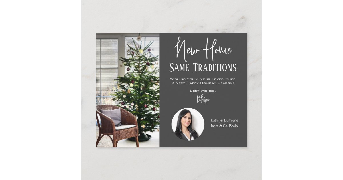 Realtor New Home Holiday Greetings Postcard | Zazzle