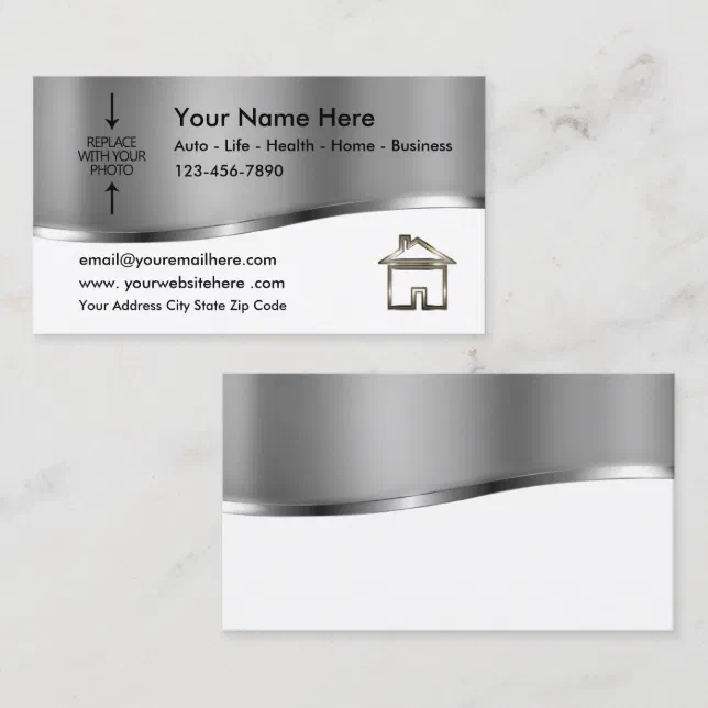 Realtor or Insurance Rep Photo Template Business Card | Zazzle