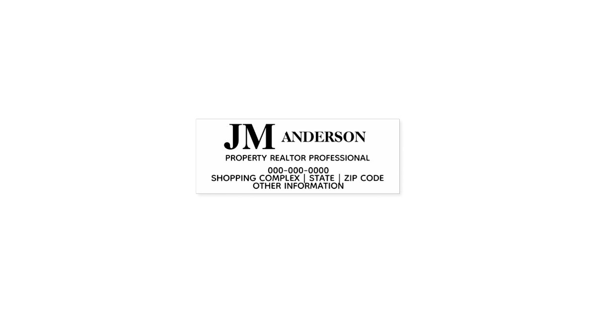 Realtor property professional monogram address self-inking stamp | Zazzle