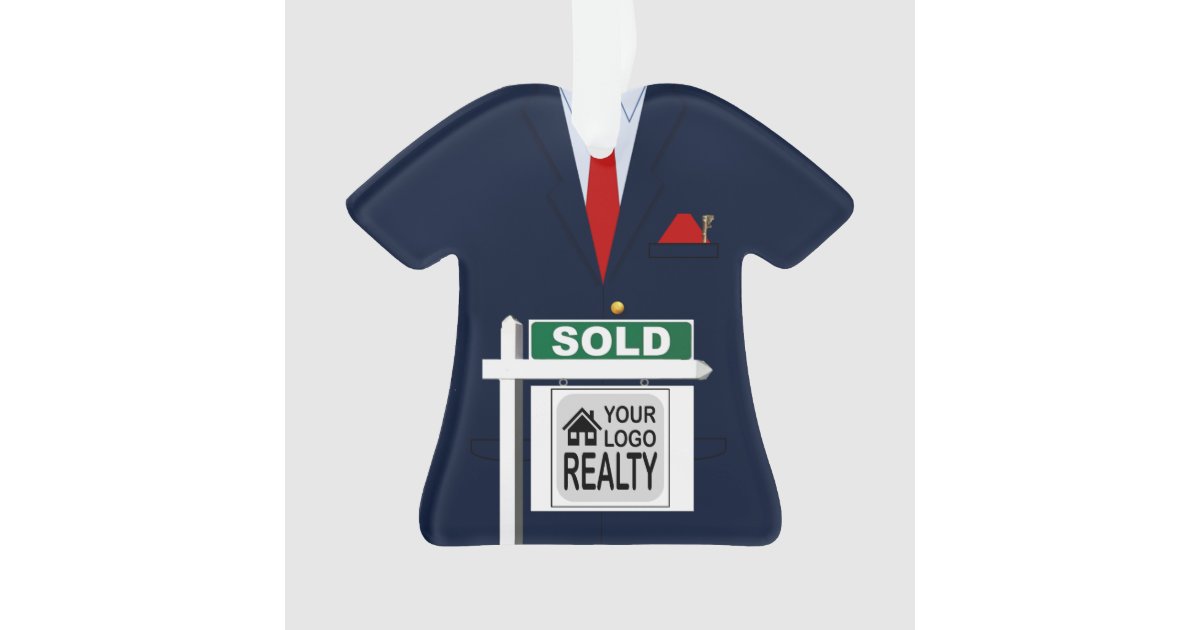 Realtor Red Tie Sold Sign Personalized Ornament | Zazzle