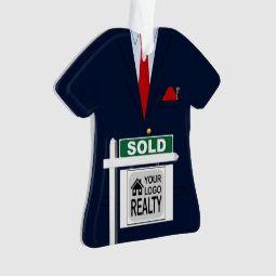Realtor Red Tie Sold Sign Personalized Ornament | Zazzle