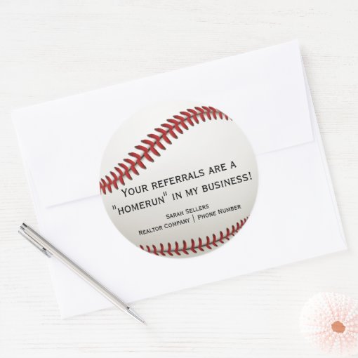 Realtor Summer Baseball Themed Pop By Stickers | Zazzle